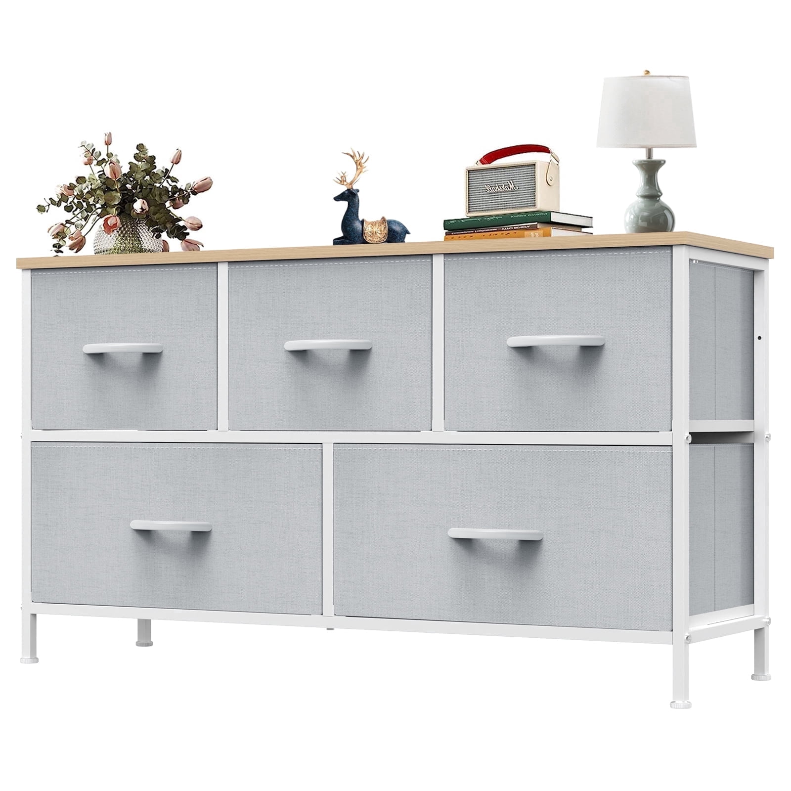 edx 5 Drawers Fabric Dresser for Bedroom, Drawer Organizer Storage ...