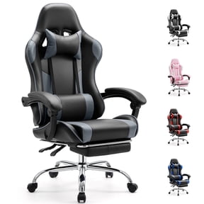 edx Ergonomic Gaming Chair, PU Leather, Adjustable Height, Flip-Up ...