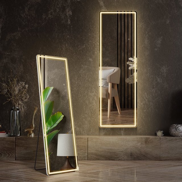 EDX Led Full Body Mirror 64\x 21\Rectangle Wall Mounted Free Standing ...