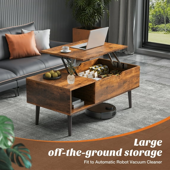 EDX Lift-Top Coffee Table , Adjustable Height Convertible Center Table ...