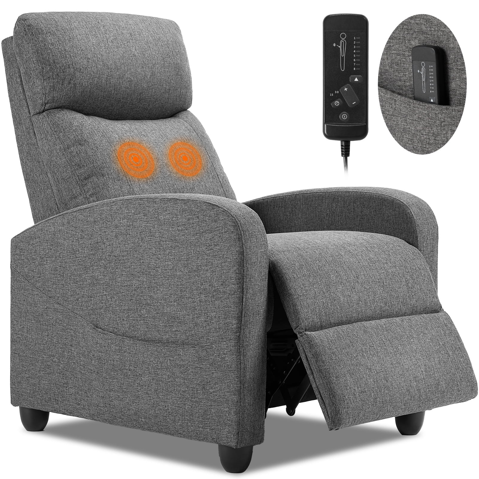 EDX Vibrating Massage Leather Reclining Chair, Small Sofa for Home ...