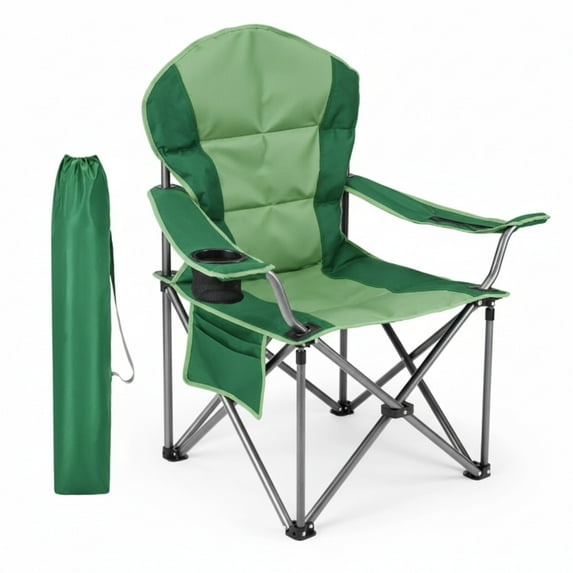 EDX Oversized Heavy Duty Folding Camping Chair, Padded High Back ...