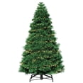EDX Pre-lit Pencil Christmas Tree, Green Artificial Spruce Slim ...
