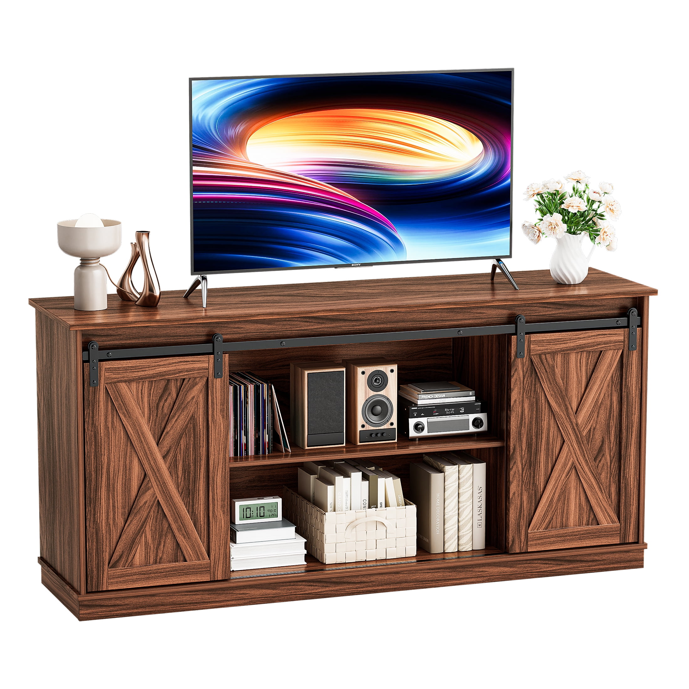 EDX TV Stand for 65" TV, Modern Entertainment Center for Living Room ...