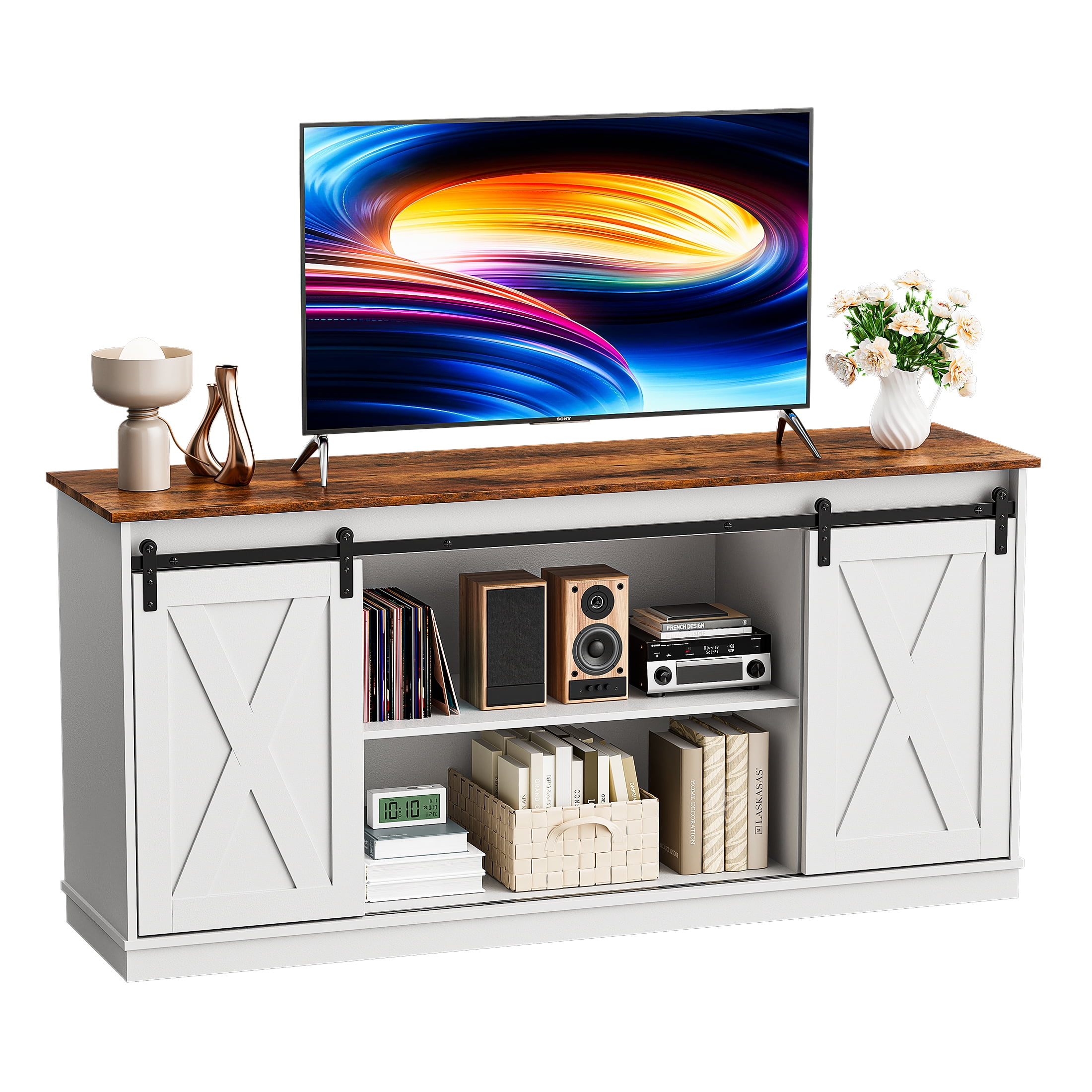 EDX TV Stand for 65" TV, Modern Entertainment Center for Living Room ...