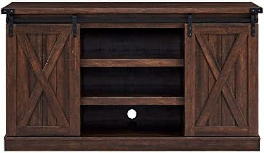 EDYO LIVING Farmhouse TV Stand for 65 Inch TV, Wood TV Stand with Sliding Barn Door ...