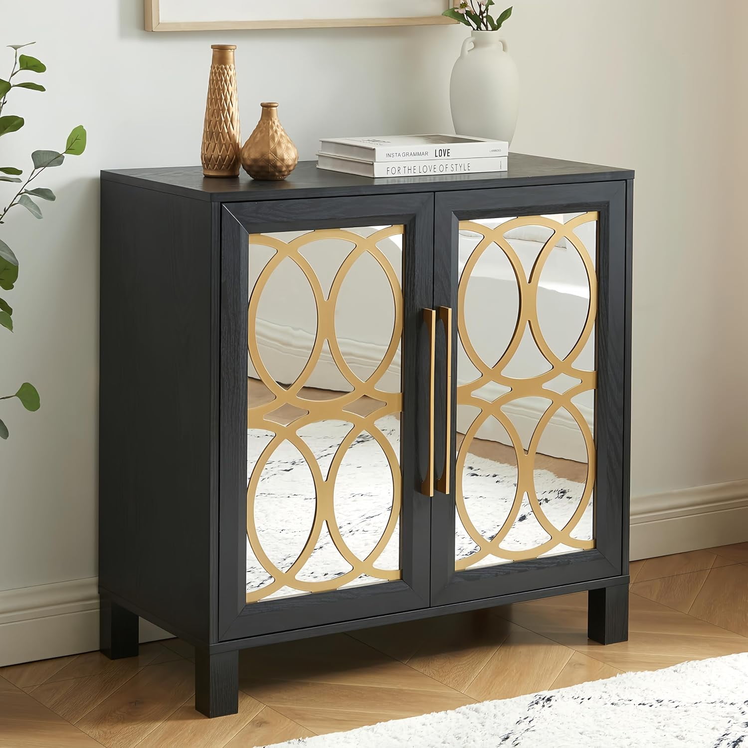 EDYO LIVING Mirrored Sideboard Buffet Cabinet, Modern Storage Accent ...
