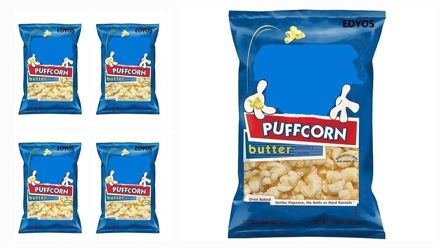 EDYOS Butter Puffcorn 3.25 oz. (5 Pack) - Walmart.com