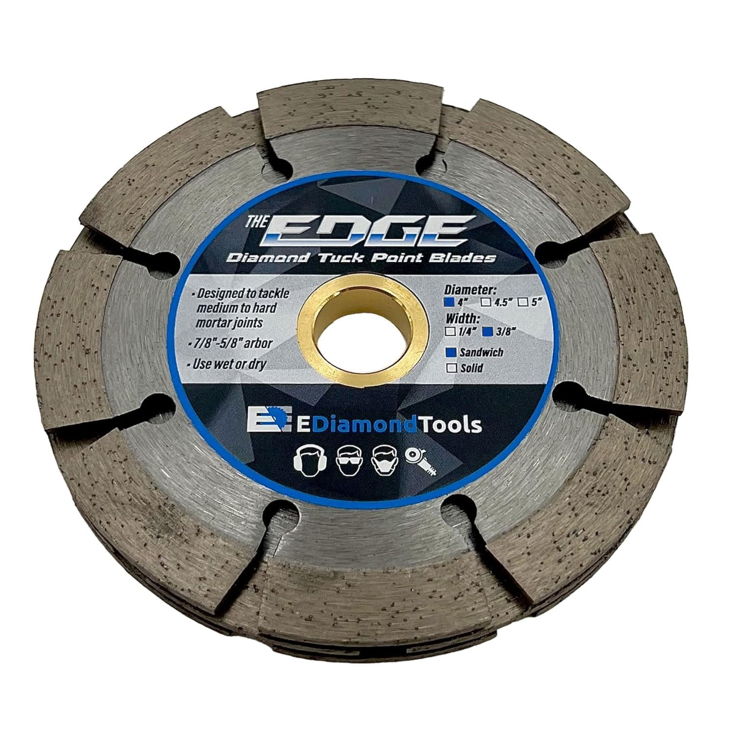 EDiamondTools 4" Diamond Tuck Point Sandwich Blade for Mortar Grout ...