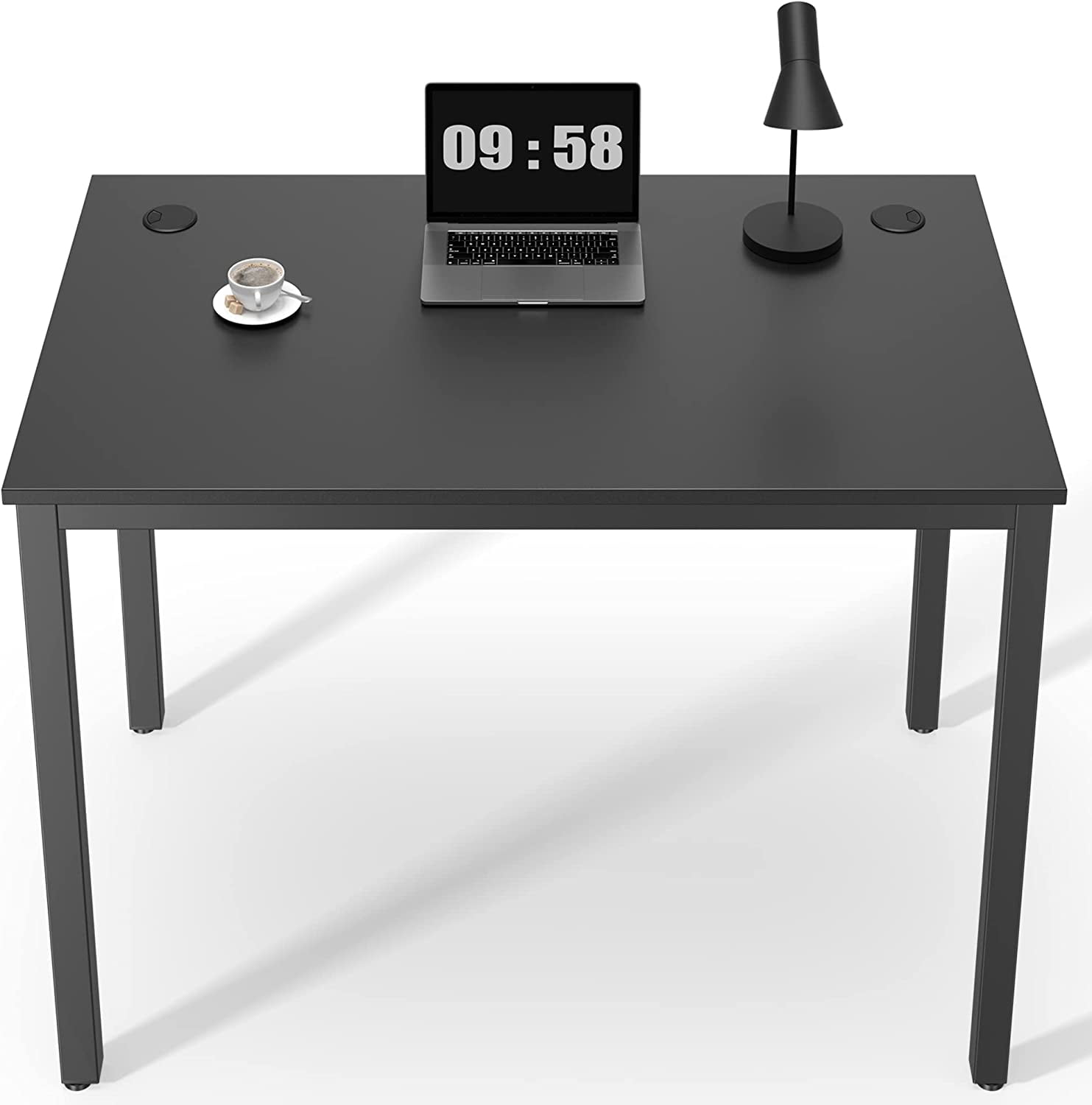 EE EUREKA ERGONOMIC 39 Inch Small Black Gaming Computer Desk, Home Office Corner PC Laptop Table ...