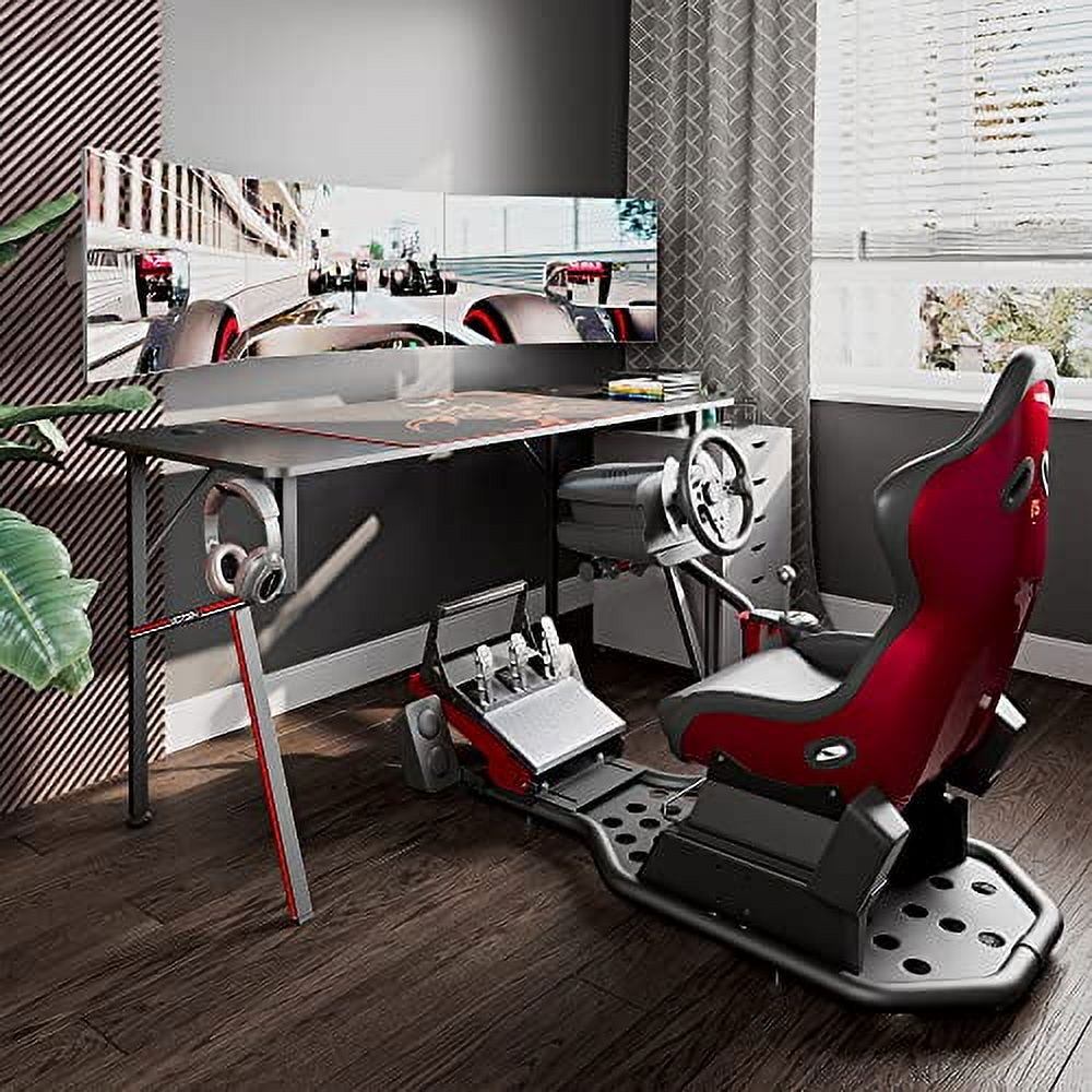 EE EUREKA ERGONOMIC Gaming Desk 55", K Shaped Large Gaming Computer ...