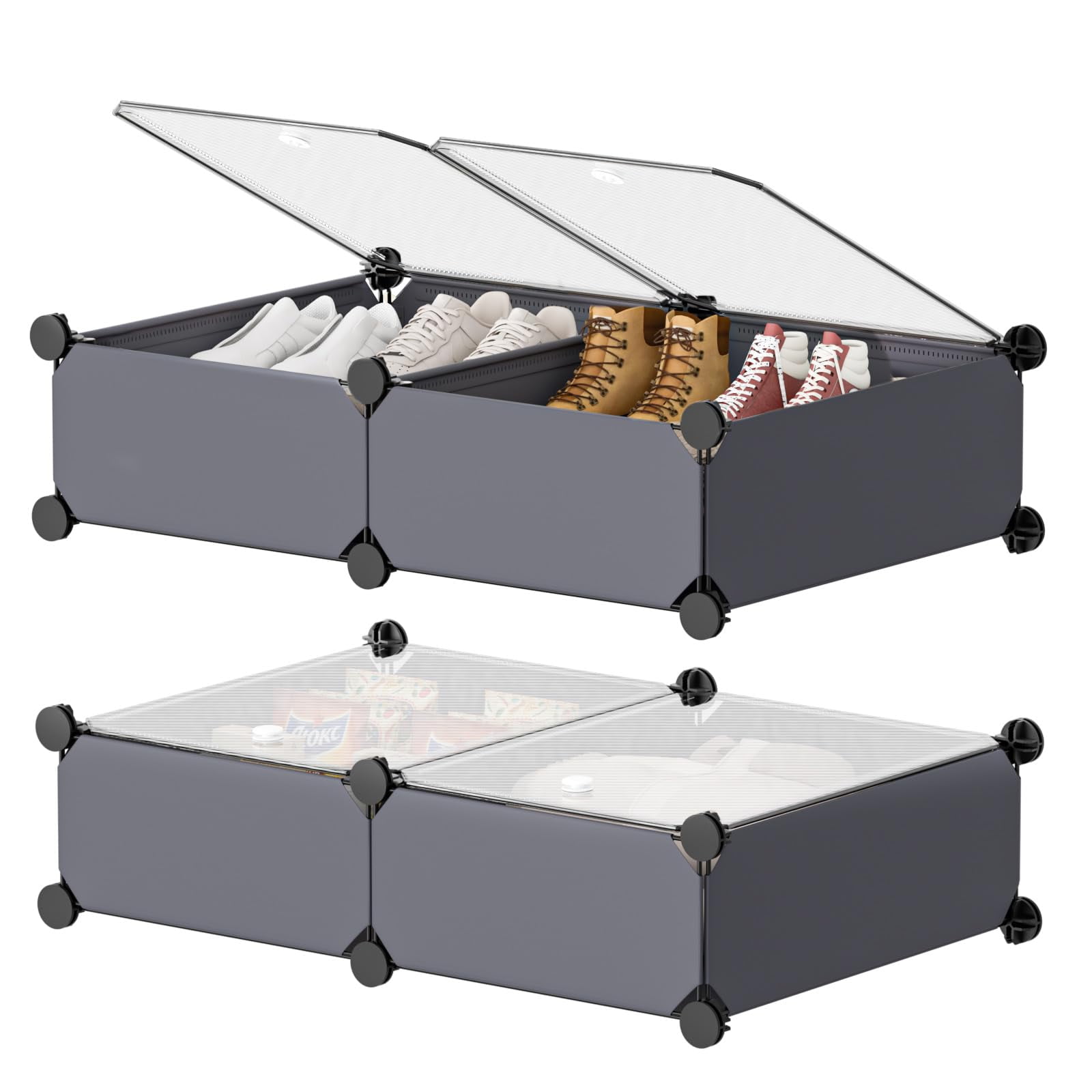 EE-RoomWorld Shoe Storage Organizers，7 inches height plastic metal ...