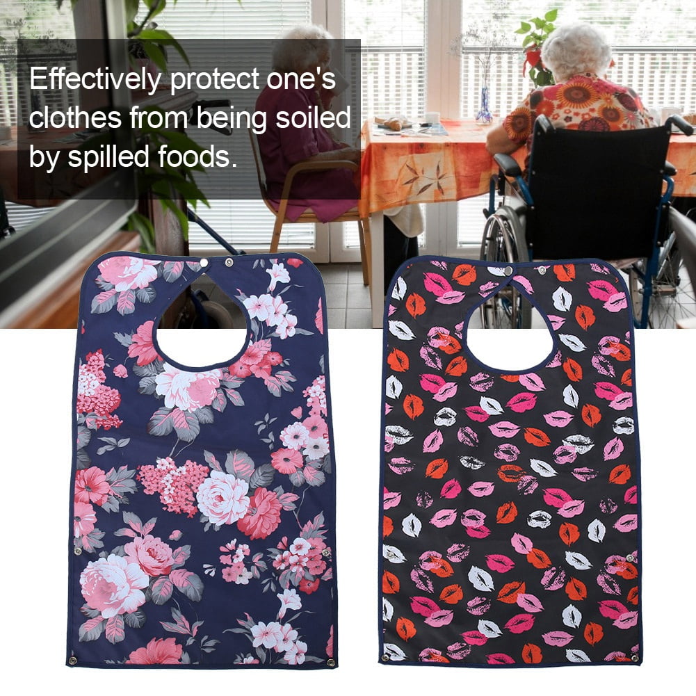 EECOO 2 Pack Adult Bib Washable Reusable Waterproof Clothing Protector ...
