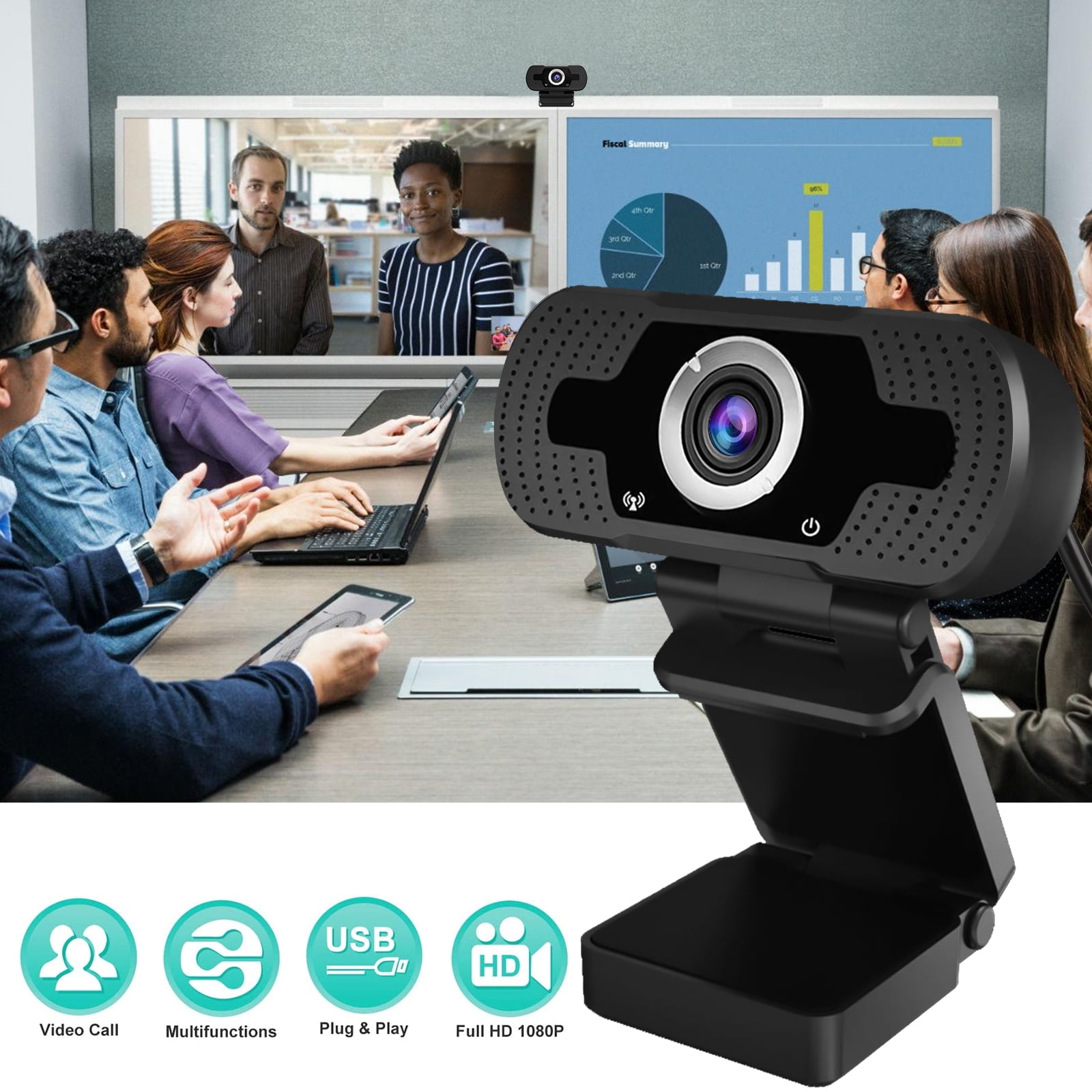 EEEkit 1080P Webcam with Mic, Streaming Computer Web Camera, Full HD ...
