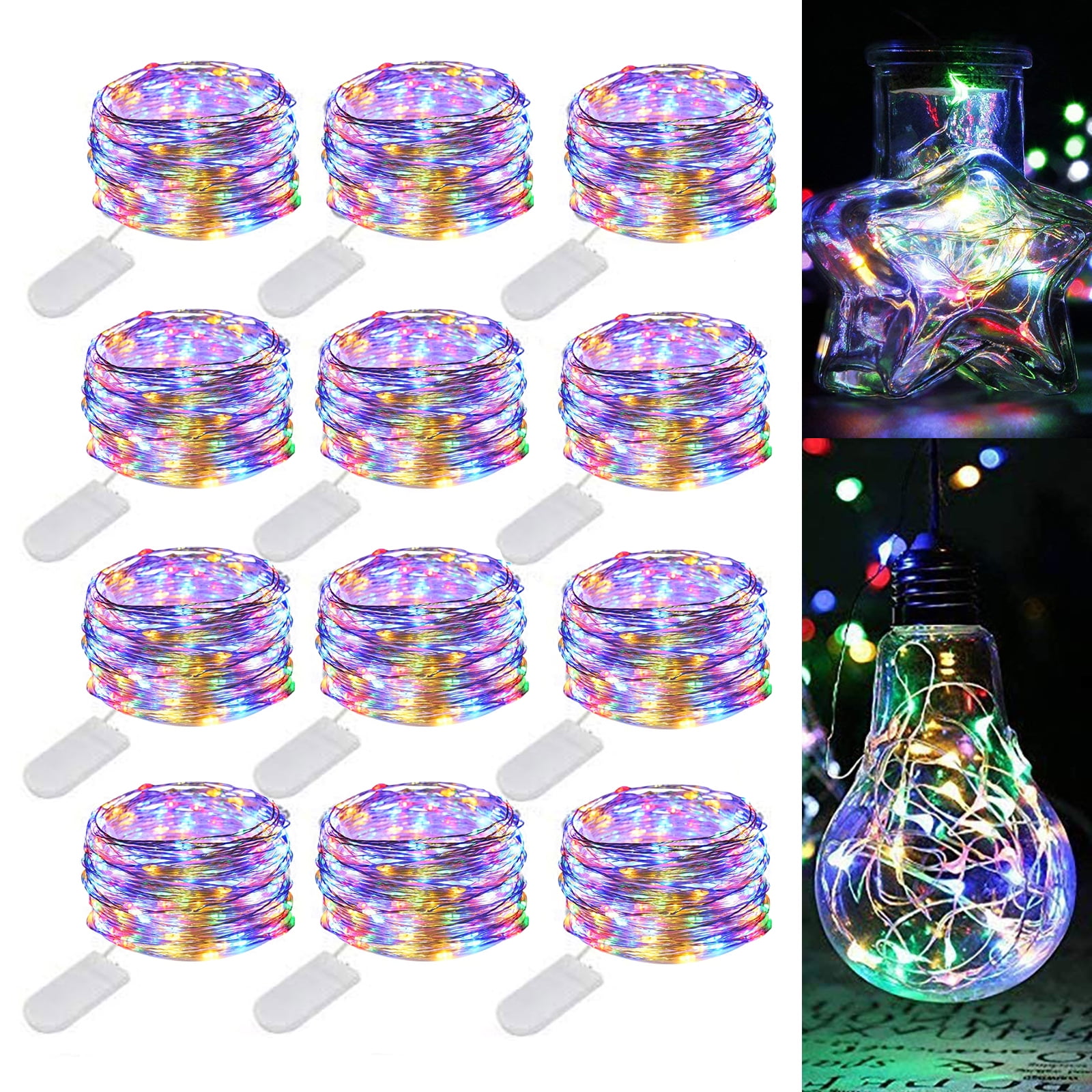 EEEkit 12Pcs 6.6ft Battery Powered LED Fairy String Light, Waterproof ...