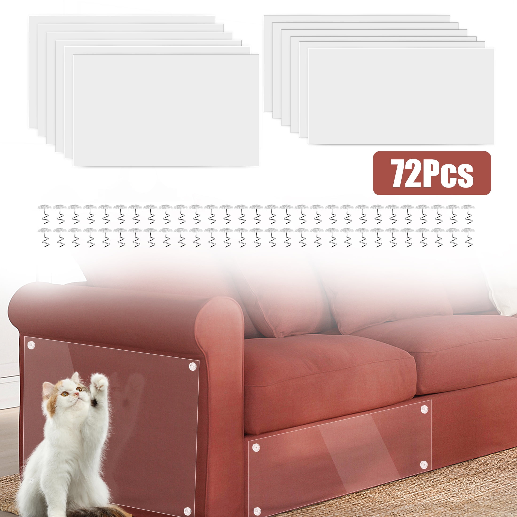 EEEkit 12pcs Cat Scratch Furniture Protector, Clear Adhesive Protector ...