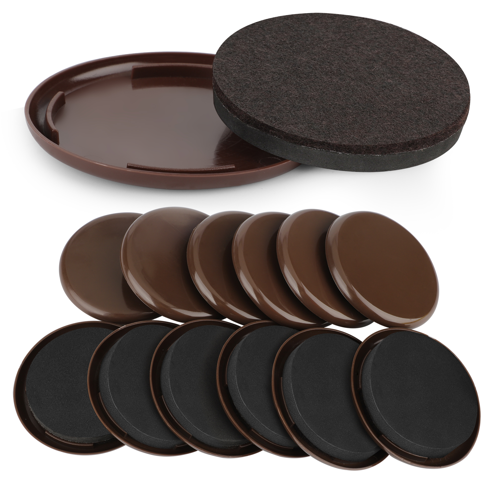 Duck Brand 3.5 in. Felt Hard Floor Brown Furniture Sliders - Walmart.com