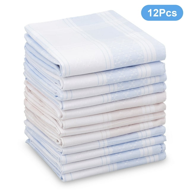 EEEkit 12pcs Men's Handkerchiefs, Soft Cotton Hankies, 16x16" Classic ...