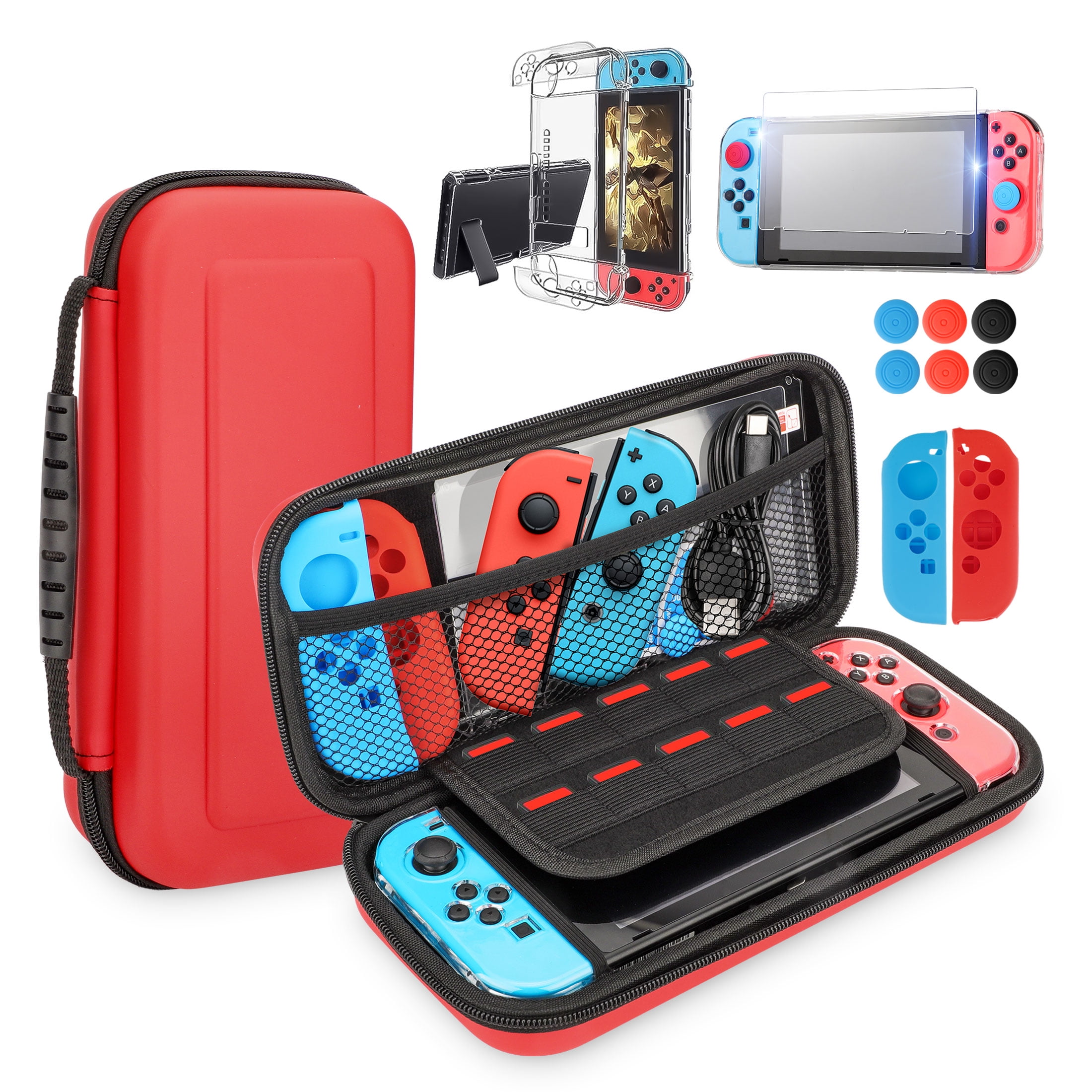 EEEkit Travel Carrying Case Fit for Nintendo Switch, 12-in-1 Nintendo ...