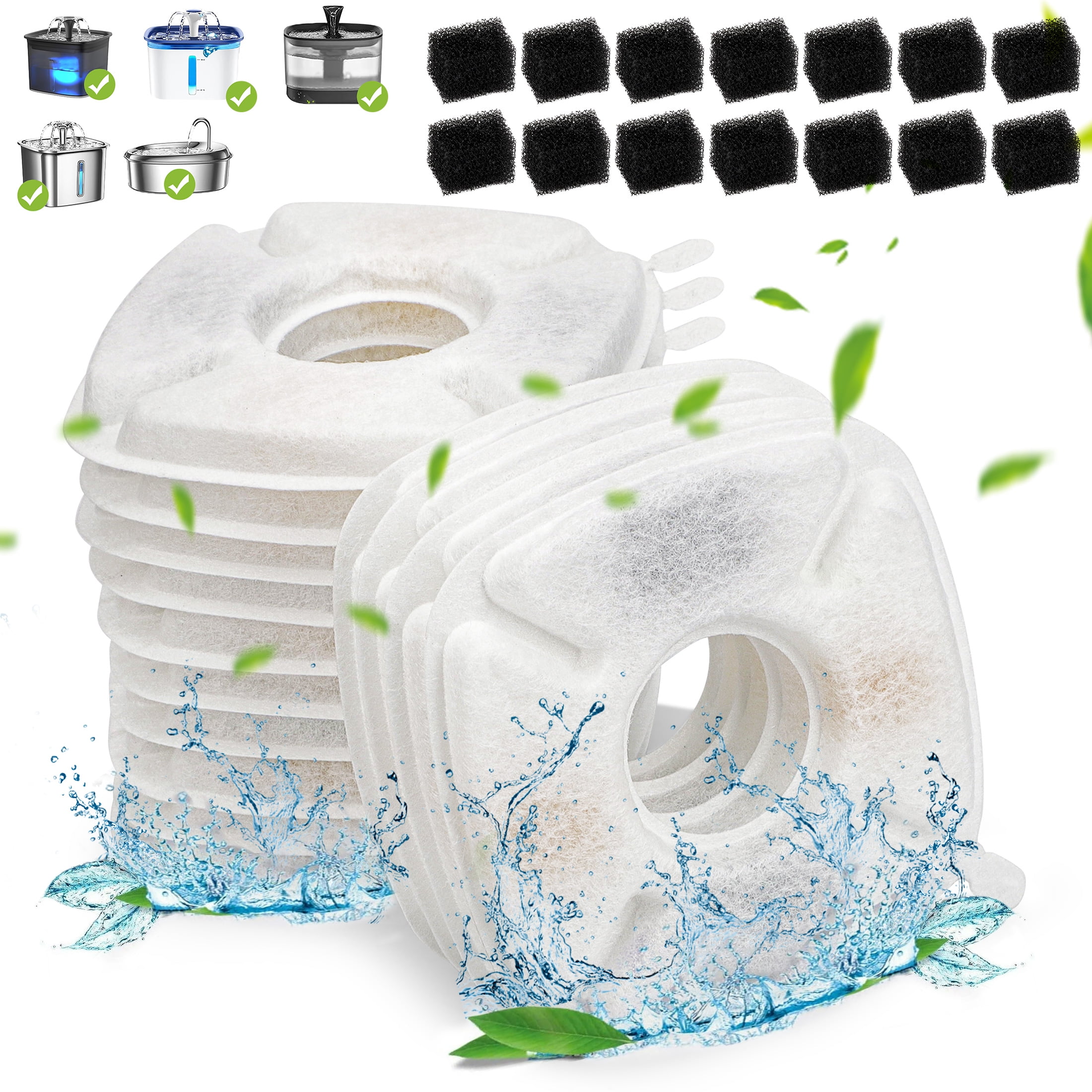 EEEkit Cat Water Fountain Filters, 14-Set for Veken Ophanie 95oz, 67oz ...