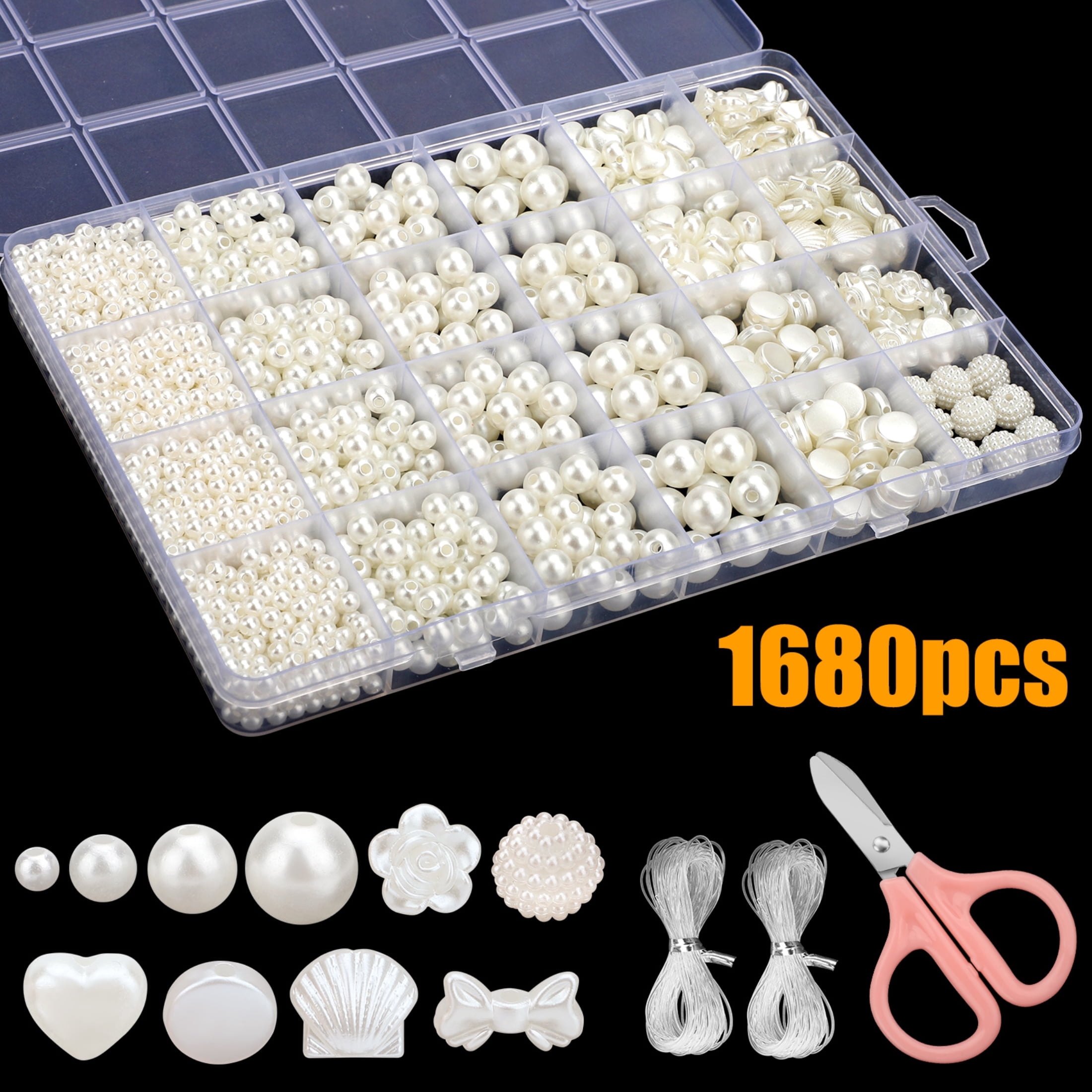 EEEkit 1680pcs Pearl Beads Kit for Bracelets, Jewelry Making Kit for ...