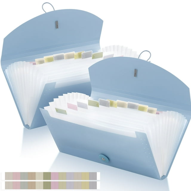 EEEkit 2 Pack 13 Pockets Expanding File Folder with Labels for Receipt ...