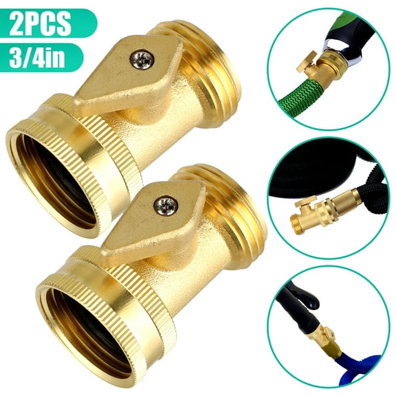 ZHANYU-Brass Garden Hose Shut Off Valve, 2 Pack Heavy Duty 3/4 Inch ...