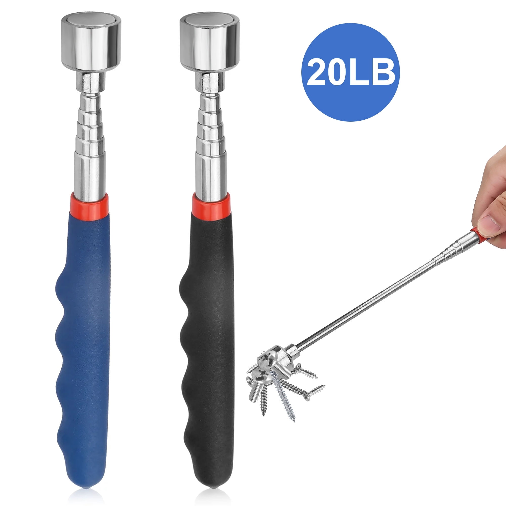 "EEEkit 2pcs Extendable Magnetic Grabber Tools, 20lb Pull Force, Long ...