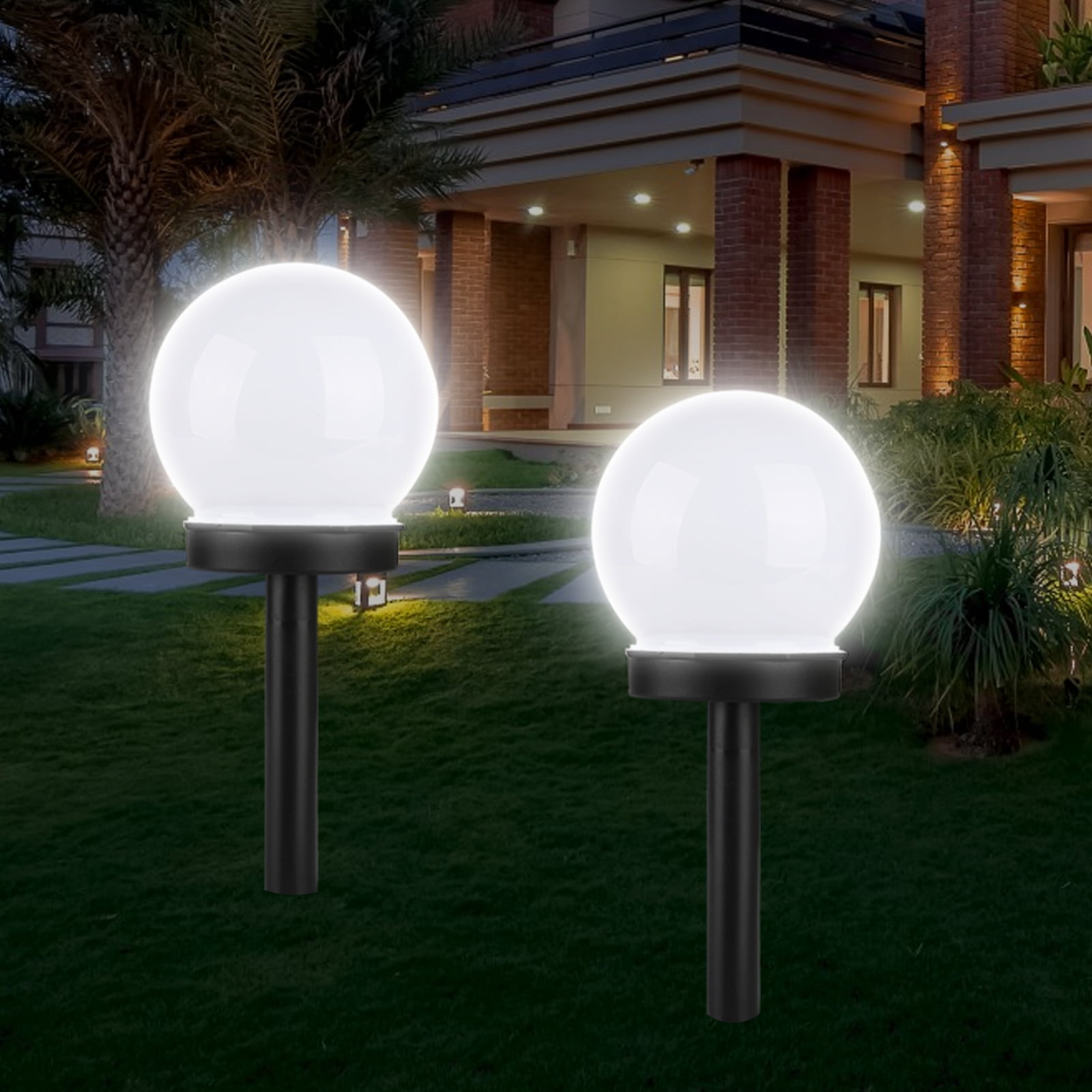 EEEkit 2pcs Solar Globe Lights, Waterproof Outdoor Solar Lights for ...
