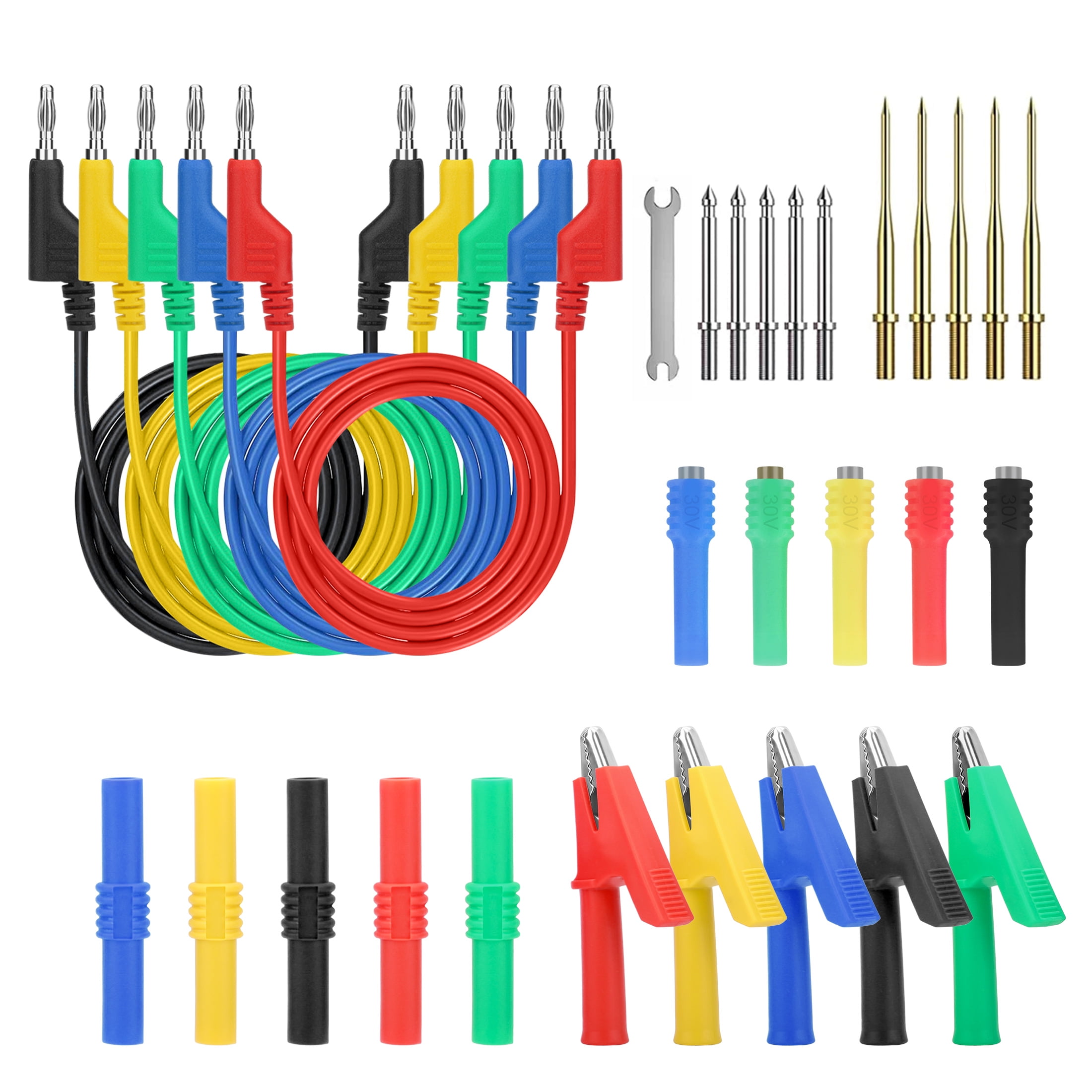 EEEkit 30PCS Multimeter Test Lead Kit – Banana Plugs, Probes, Clips ...