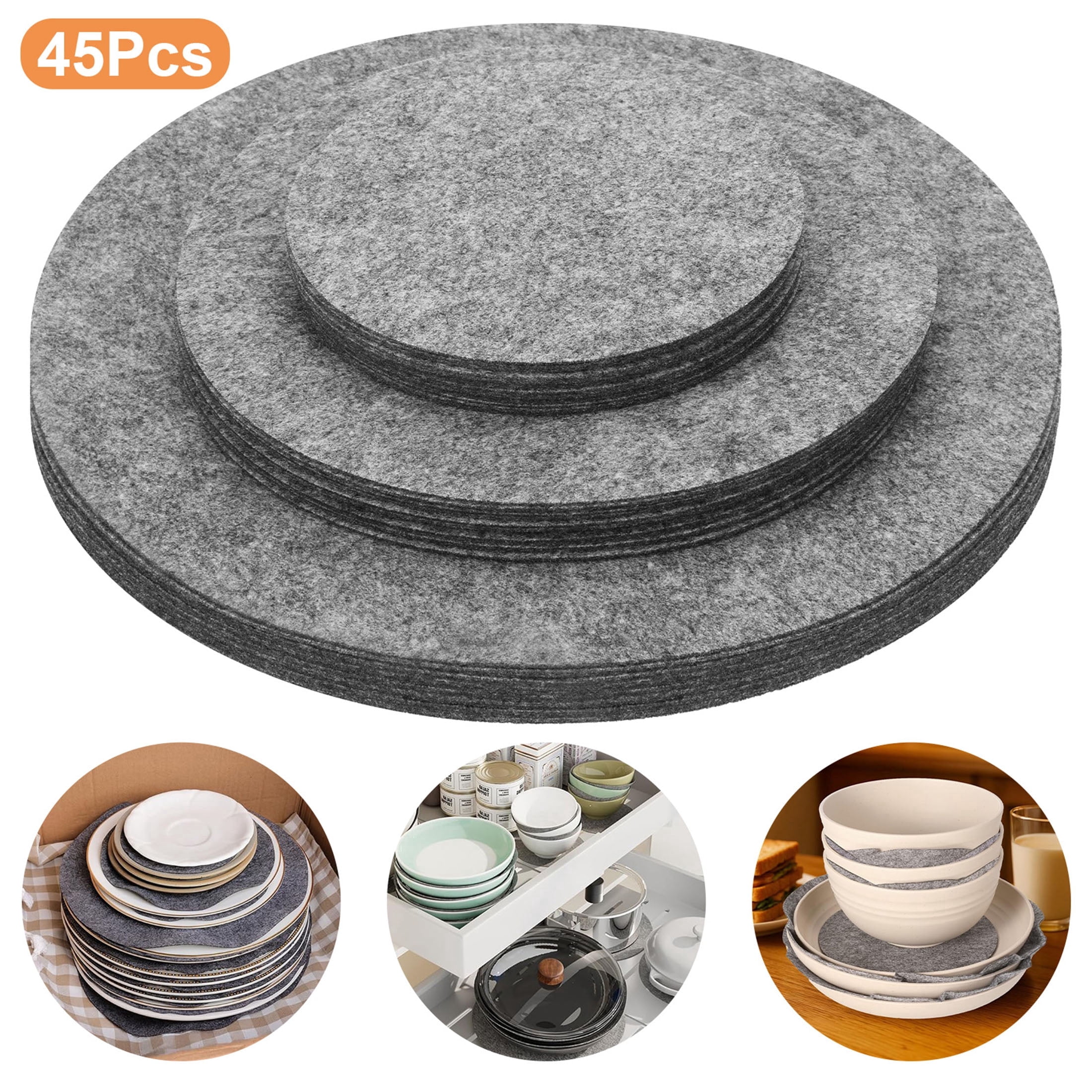 EEEkit 45pcs Felt Pot and Pan Protectors, 3 Sizes Round Pan Separators ...