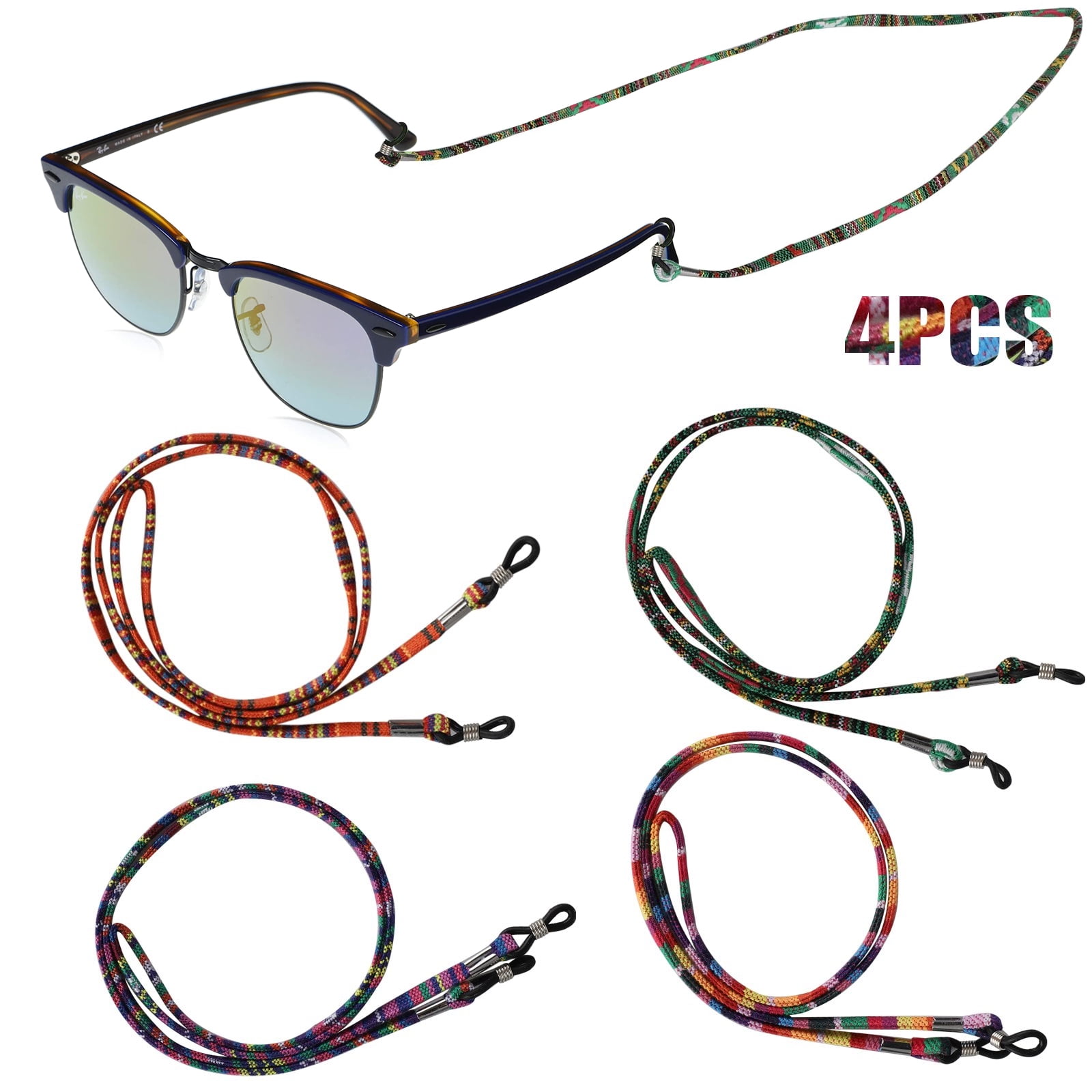 EEEkit 4pcs Eyeglass Straps, Colorful Glasses String Holder Chains ...