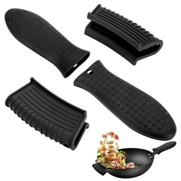 chdqwer 4 Pack Silicone Hot Handle Holder Cover Cast Iron Handle Cover ...