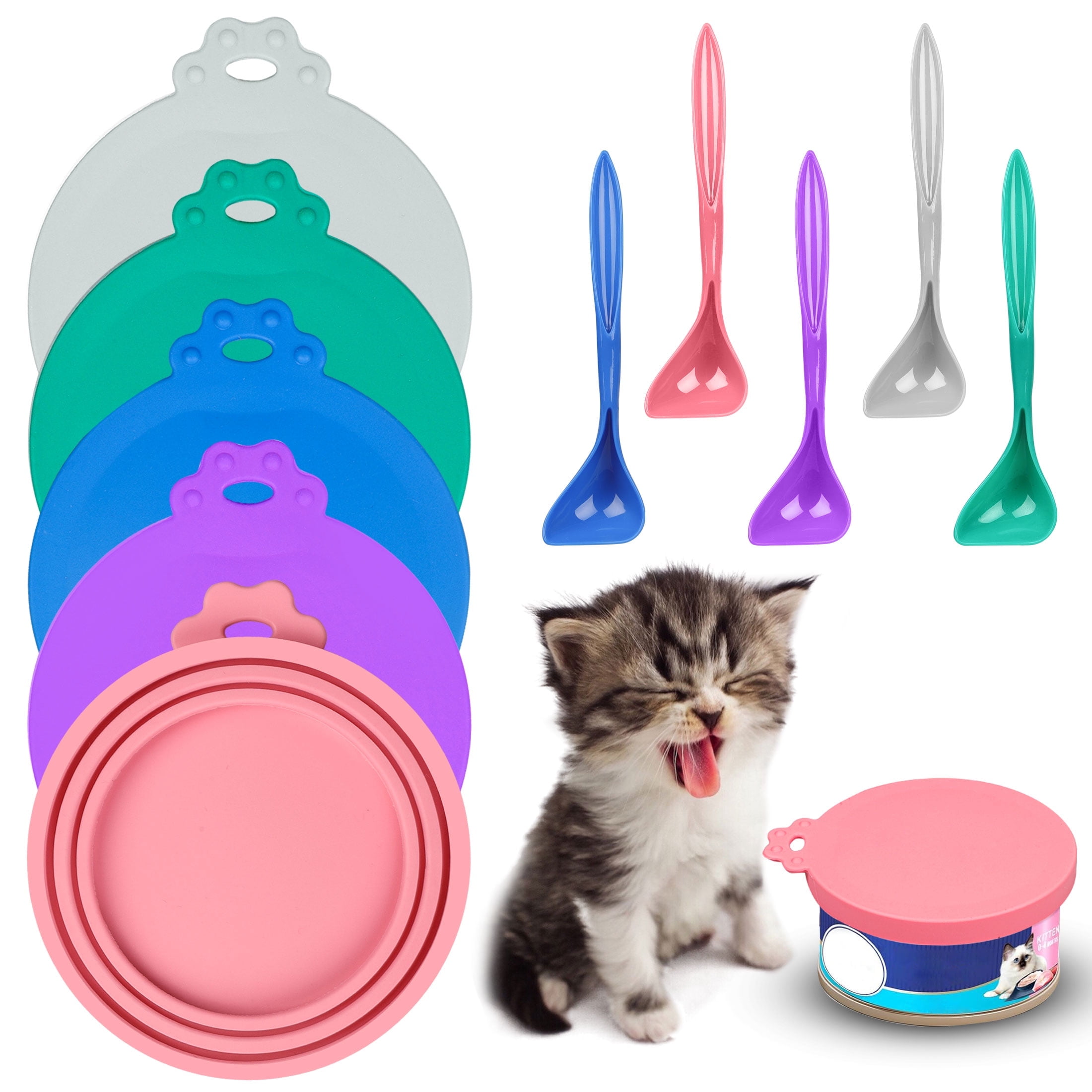 EEEkit 5pcs Silicone Can Covers, FDA Safe BPA Free Dog Food Can Lids ...