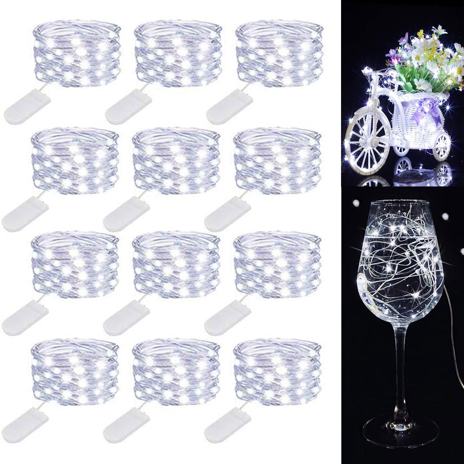 EEEkit 6.6ft Battery Operated LED Fairy String Lights, 12 Pack ...