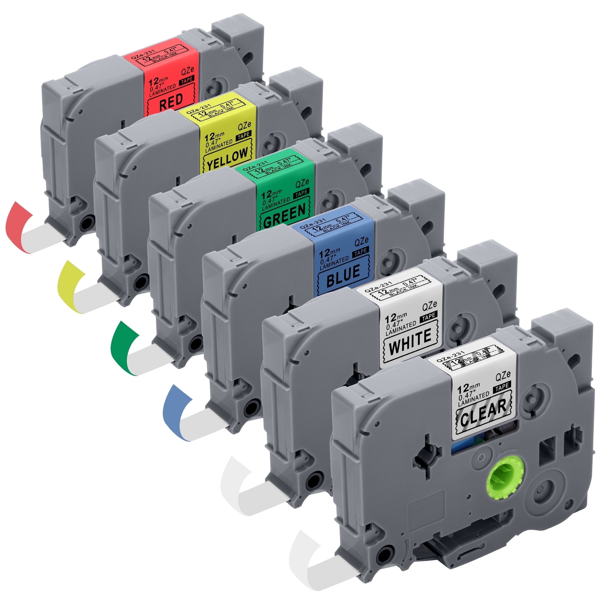 EEEkit 6-Pack Laminated Label Maker Tapes Compatible with Brother P ...