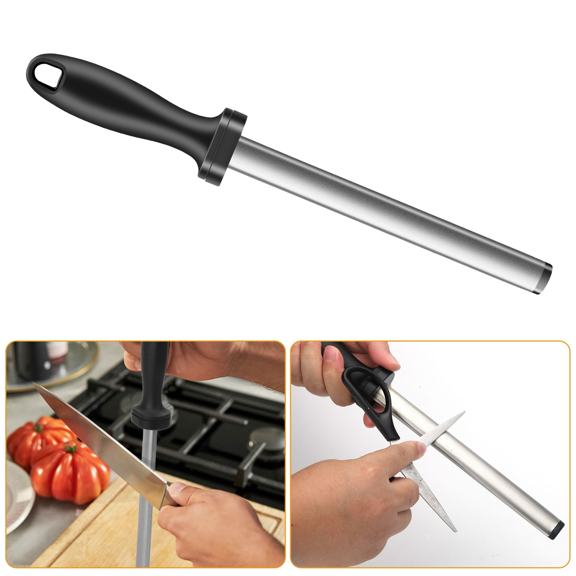 EEEkit 8" Diamond Sharpening Steel, Butcher’s Sharpening Steel for ...