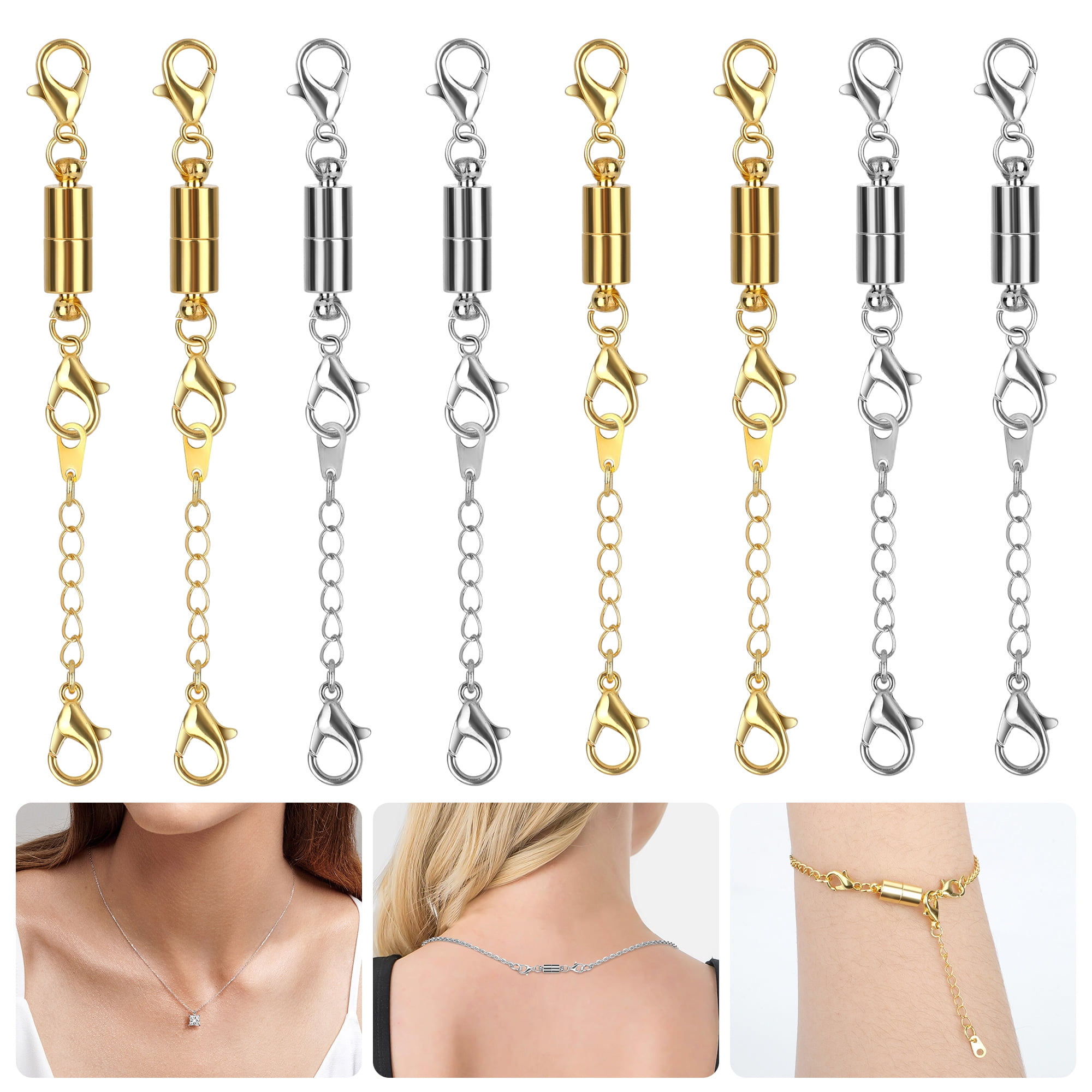 EEEkit 8pcs Lobster Clasp Closures Bracelet Extender for Jewelry Making ...