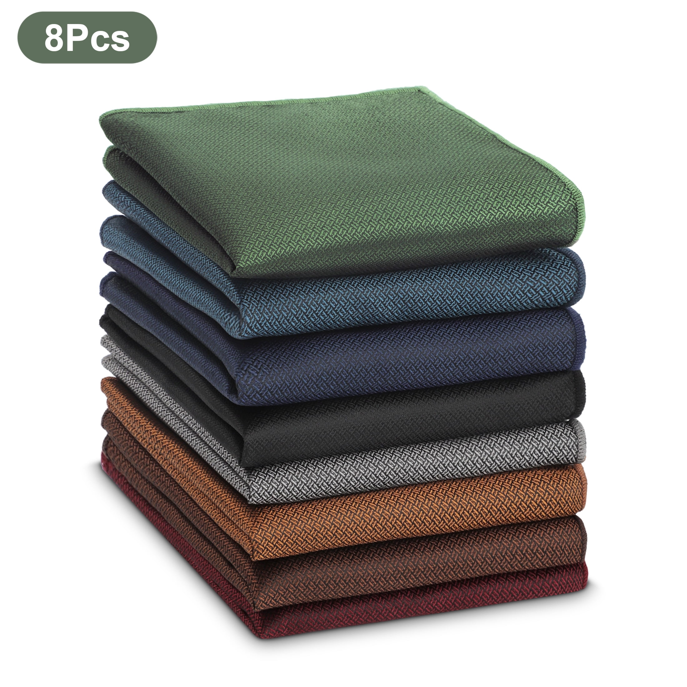 EEEkit 8pcs Men's Handkerchiefs, Soft Polyester Silk Hankies, 9.6 x 9.6 ...