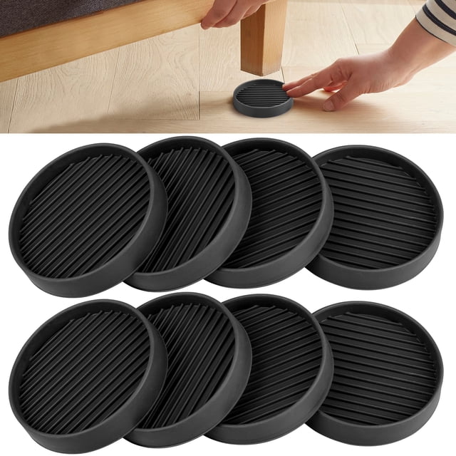 EEEkit 8pcs Hardwood Chair Caster Leg Protectors, 3'' Anti-Sliding ...