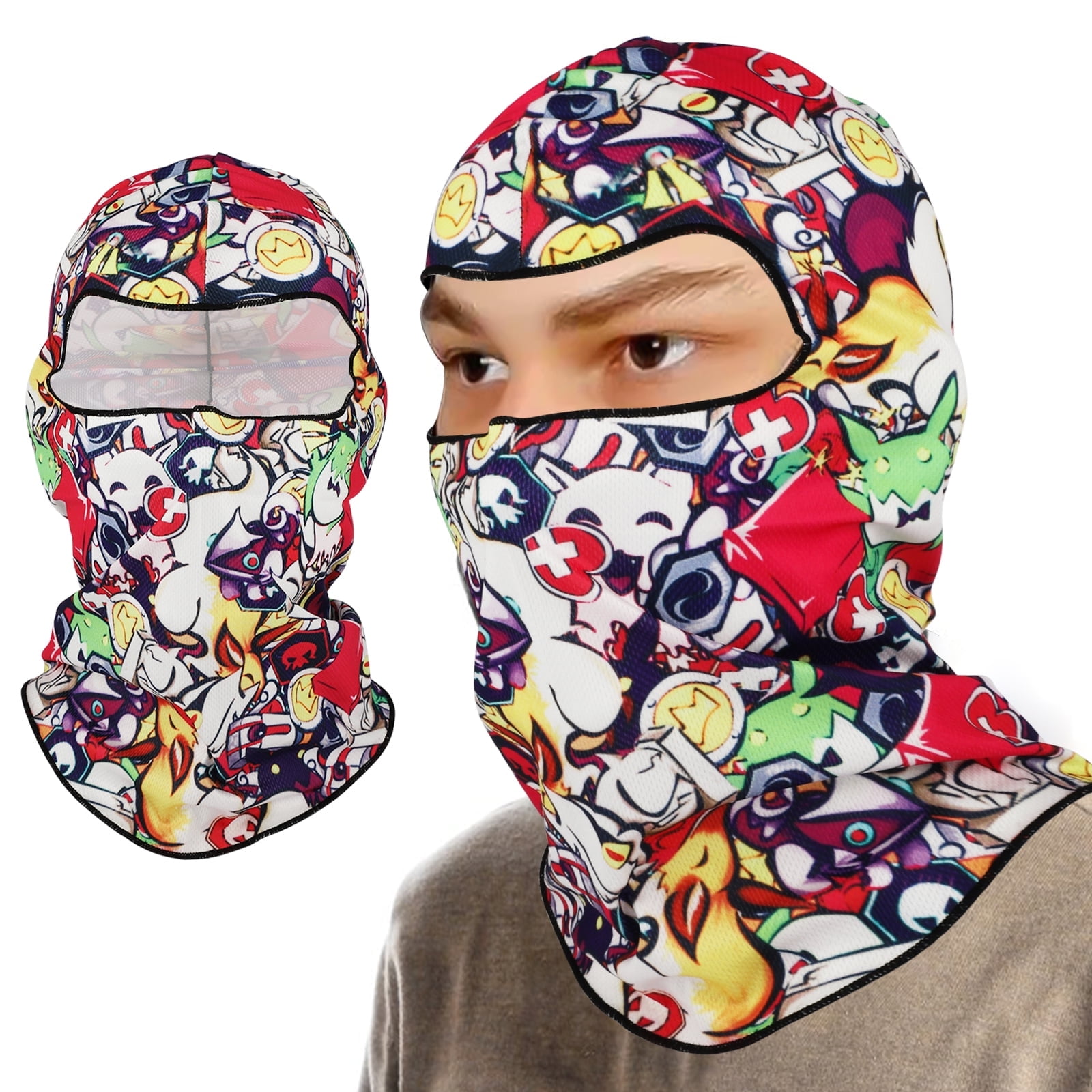 EEEkit Balaclava Face Mask with Digital Printing, Full Face Covering ...
