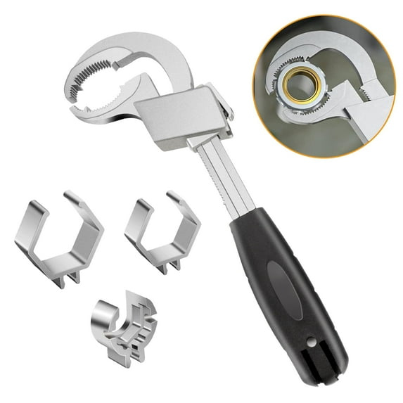 EEEkit Bathroom Pipe Wrench with 3 Interchangeable Chucks, Adjustable ...