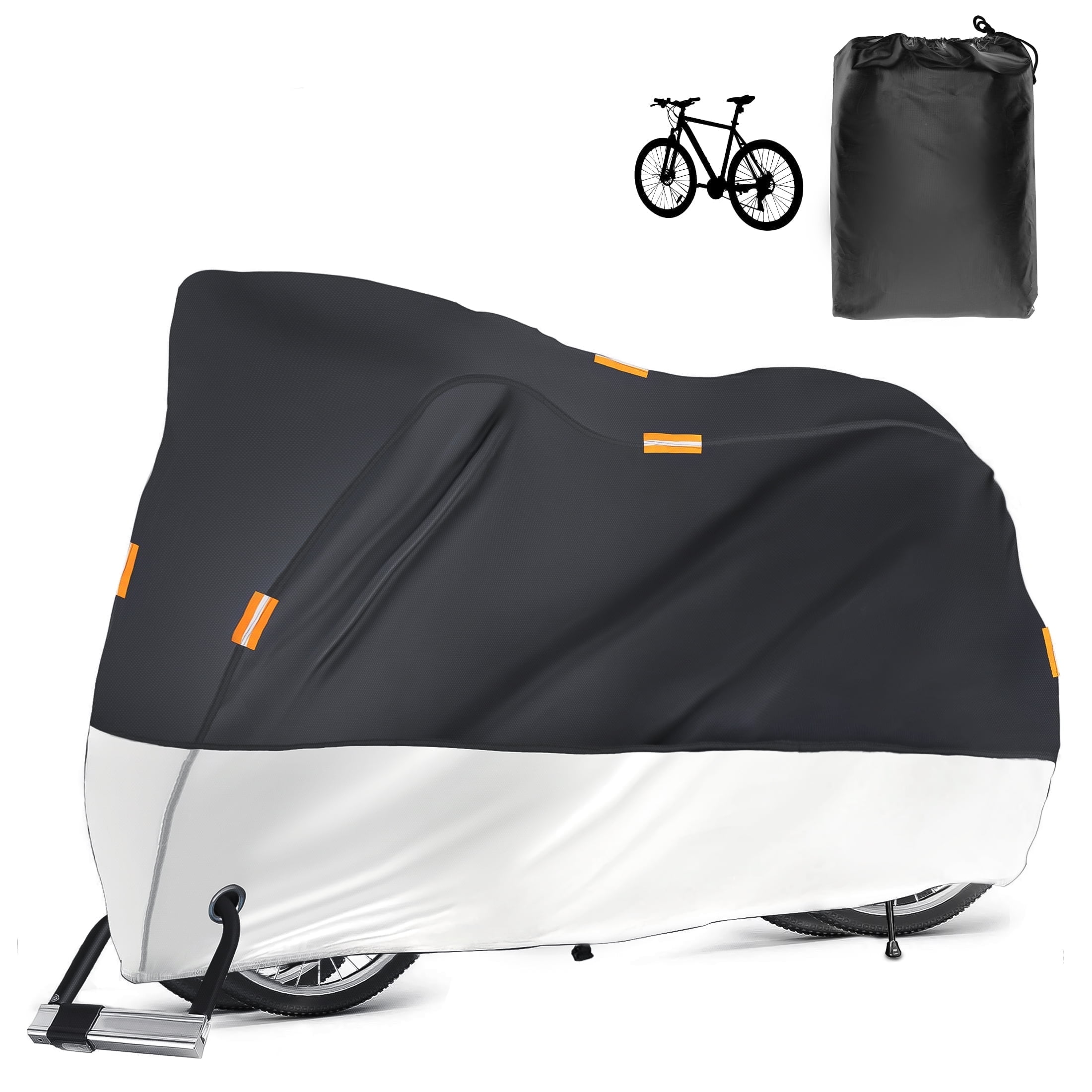 EEEkit Black Silver Bike Cover, Outdoor Bicycle Waterproof Cover with ...