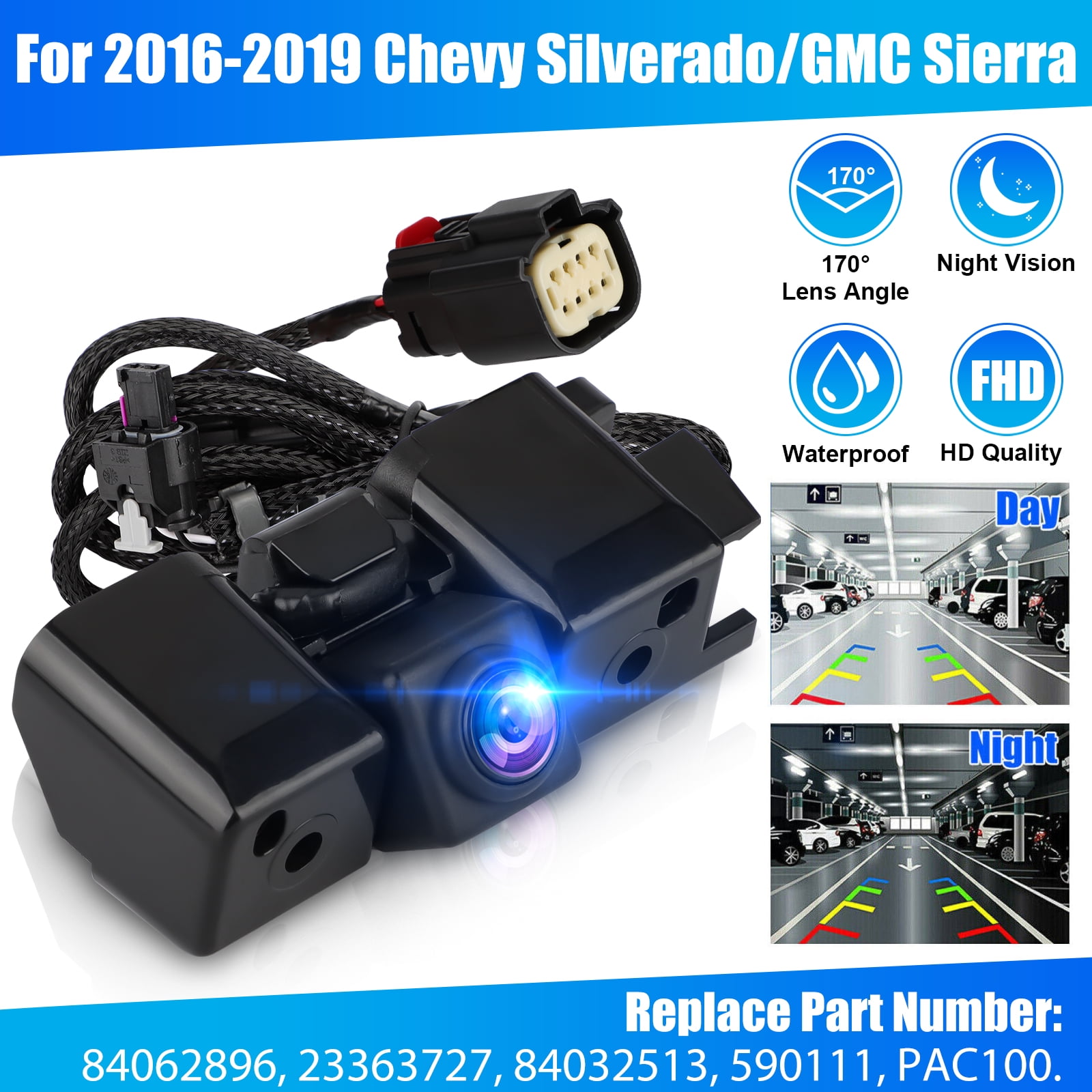 EEEkit Car Backup Camera, Rear View Reverse Camera Fit for Chevy ...