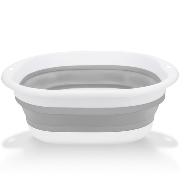Collapsible Dish Basin with Drain Plug, 1 Count 9L Space Saving Multi ...