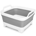 EEEkit Collapsible Dish Basin with Drain Plug Gray 12.6x11.8x5.9 inches ...
