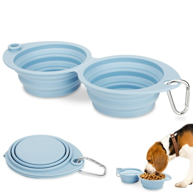 EEEkit Collapsible Dog Bowl, Foldable Dog Travel Bowls with Clasp for ...