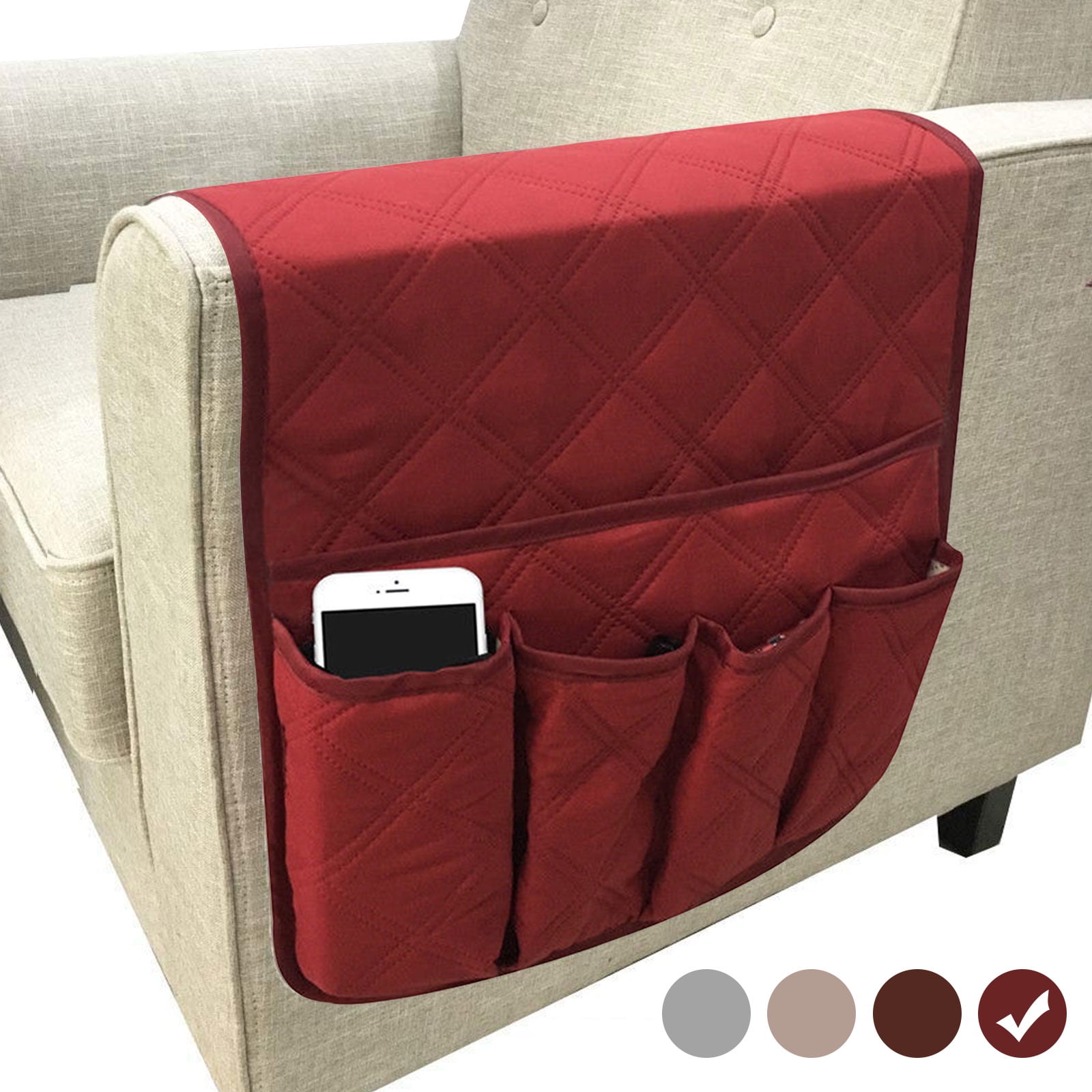 EEEkit Armchair Organizer Caddy, Non-Slip Sofa Armrest Storage with 5 ...
