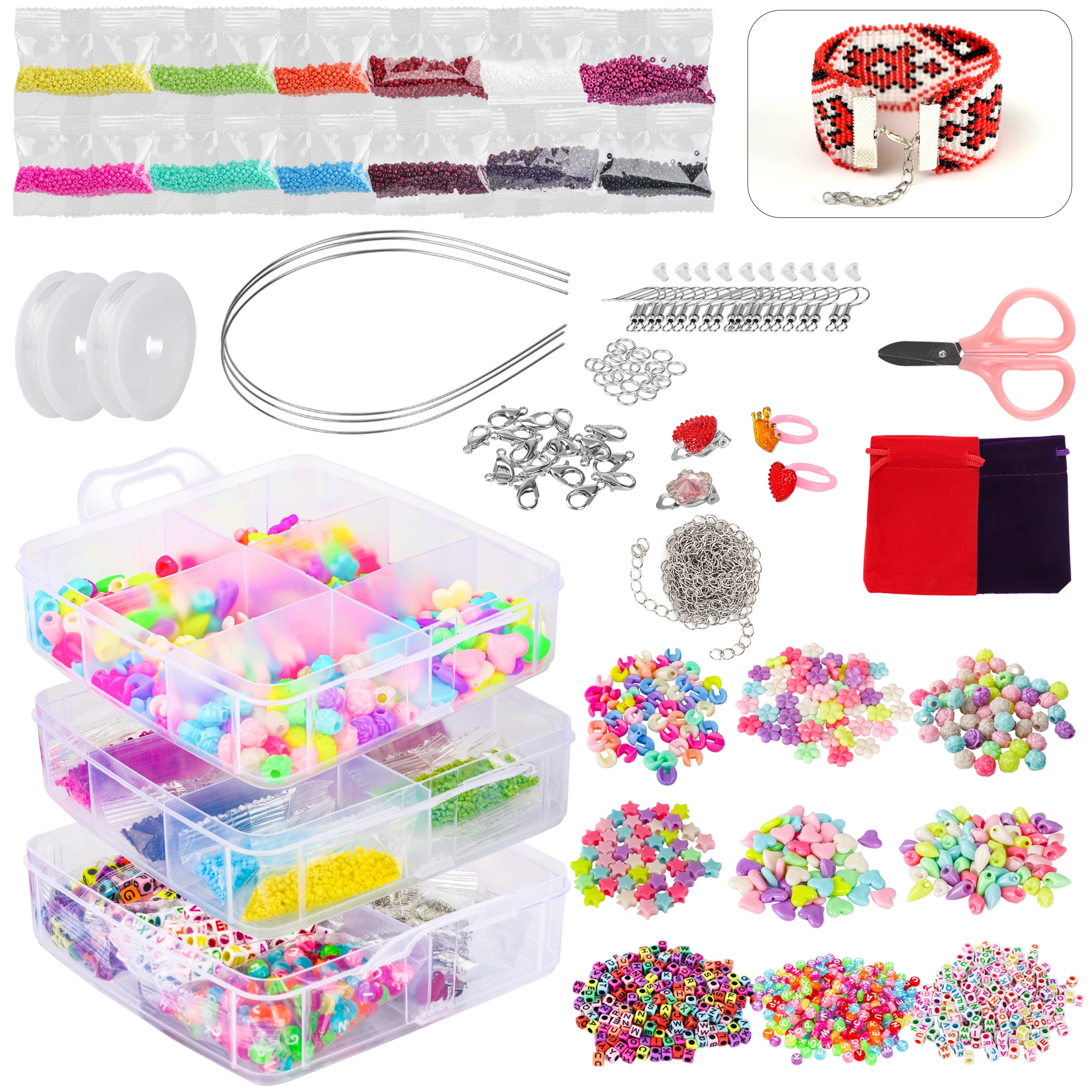 EEEkit DIY Beaded Headbands Kit, Beading Loom Kits for Jewelry Making ...