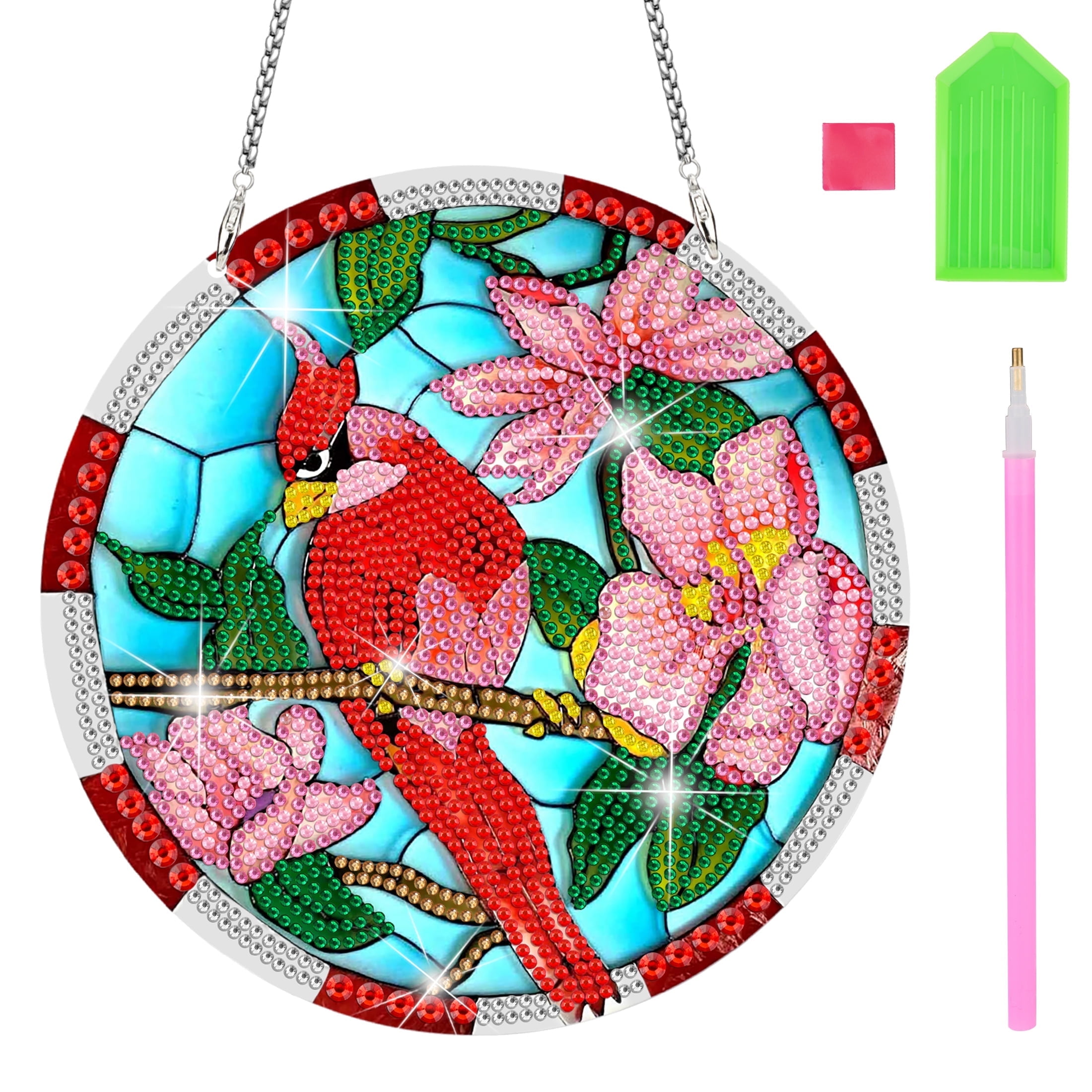 EEEkit DIY Cardinal Bird Diamonds Painting and Wall Hanging Sign Kit ...
